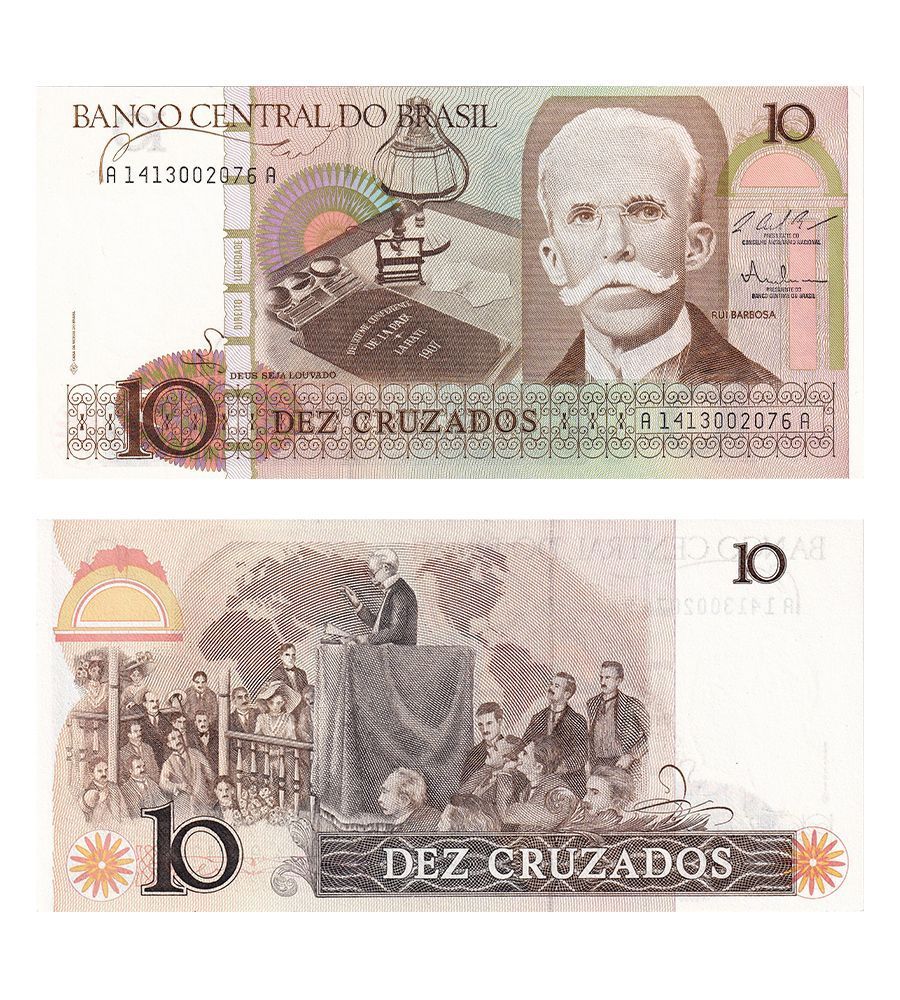 10 Cruzados, Brazil, 1986 - 1987, UNC - WorldBanknoteStore