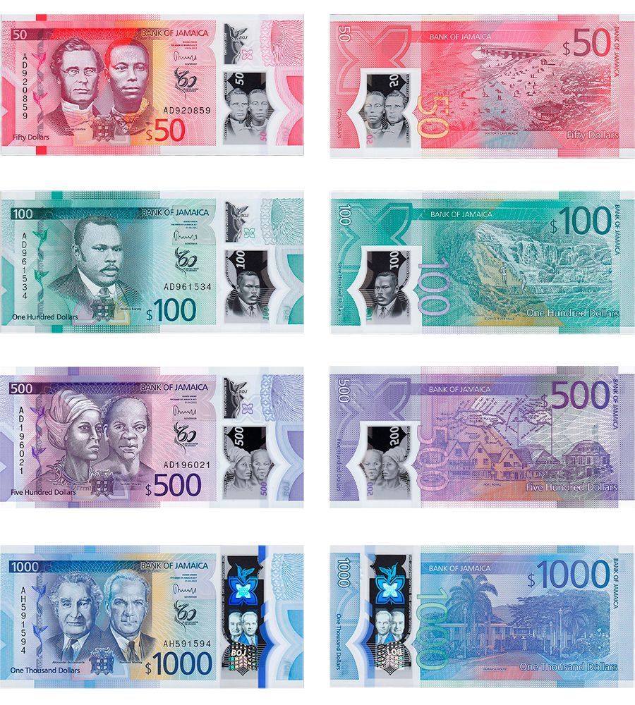 Купити 4 банкноти 50, 100, 500, 1000 Dollars, Ямайка, 2022 ( 2023 ) рік ...