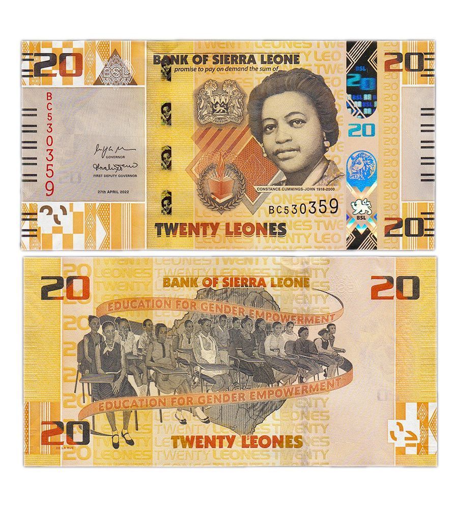 Купити 20 Leones, Сьєрра-Леоне, 2022 рік, UNC 000077 в інтернет ...